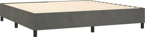Box spring postel s matrací a LED tmavě šedá 200x200 cm samet 3139584