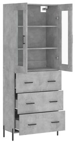 Skříň highboard betonově šedá 69,5x34x180 cm kompozitní dřevo - Default Title