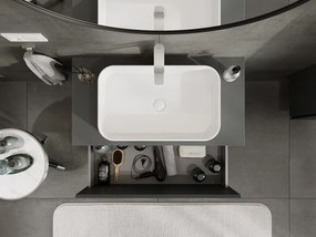 Mexen Rivel, koupelnová skříňka 90 cm, 1 zásuvka, drážkovaná, grafitová matná, 91A20-09047-1-BF66