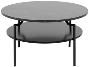 OnaDnes -20% Scandi Černý konferenční stolek Welding 80 cm s mramorovým dekorem