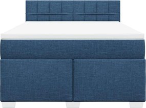 Box spring postel s matrací modrá 140x190 cm textil 3288189