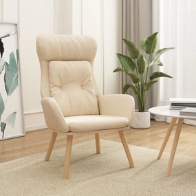 Relaxační křeslo krémové textil 341292