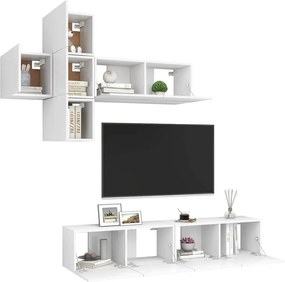 7dílný set TV skříněk bílý dřevotříska 3078708