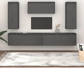 vidaXL TV skříňky 5 ks masivní borové dřevo [3100245] Barva: Černá