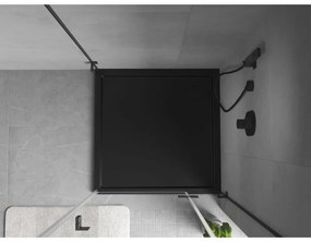 Mexen Flow Slim, čtvercová sprchová vanička 85 x 85 cm, černá matná, 46S708585