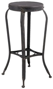 Kovová černá barová stolička s patinou – 37x37x72 cm