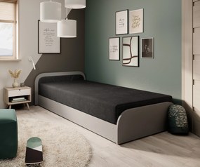 Moderní postel Pavel 80x190, černá Alova, pravá