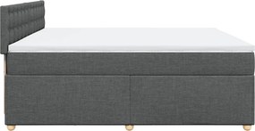 Box spring postel s matrací tmavě šedá 200x200 cm textil 3289102