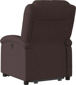 Zvedací masážní polohovací křeslo tmavě hnědé textil 3204181