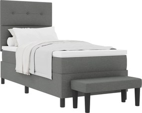 Postel s boxspringem s čelo Tmavě šedá 90 x 190 cm textil 3344031