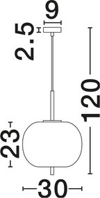 Bílé/černé skleněné závěsné svítidlo ø 30 cm Lato – Nova Luce
