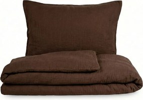 Kvalitex Mušelínové povlečení tmavě hnědé 1x 140/220, 1x 70/90cm