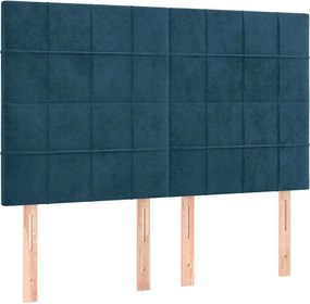 Box spring postel s matrací tmavě modrá 140x200 cm samet 3132685