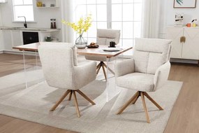 Designová otočná židle Maddison šampaňská / dub