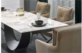 Jídelní stůl Wolker, mramor / černá