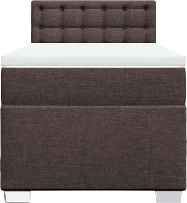 Box spring postel s matrací tmavě hnědá 90x200 cm textil 3288088
