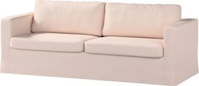 Potah na pohovku IKEA  Karlstad 3-místná, nerozkládací, dlouhý barva růžová látka pletený vzor
