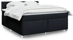 Box spring postel s matrací černá 180x200 cm textil 3288262