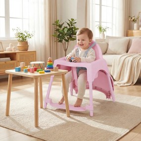 Costway 4-in-1 rozkládací jídelní židlička pro miminka Dětská vysoká židlička