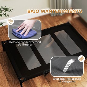 PawHut Přenosný Zdvižený Pelíšek pro Psy a Kočky s Prodyšnou Síťovinou a Oxfordskou Tkaninou pro Vnitřní a Venkovní Použití 122x92x23 cm Černý