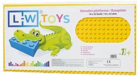 L-W Toys Podložka na stavění - JUNIOR 16x32 bodů žlutá