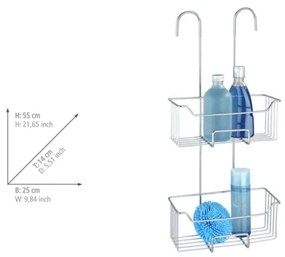 WENKO 24758100 - Sprchová police MILO 25x55 cm stříbrná/čirá