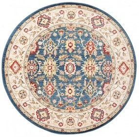 Kulatý koberec RIVOLI EE58A Klasický modrý krémový Rozměr: průměr 100 cm
