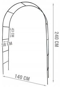 ISO 1719 Zahradní oblouk 240x140x38cm