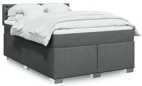 Box spring postel s matrací tmavě šedá 140x200 cm textil 3285926