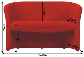 Tempo Kondela, s.r.o. Dvojkřeslo CUBA, červená