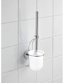 WENKO 20898100-WC štětka VACUUM-LOC MILAZZO 10x34 cm nerez/lesklý chrom/bílá