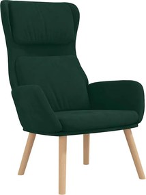 Relaxační křeslo se stoličkou tmavě zelené samet 3097822