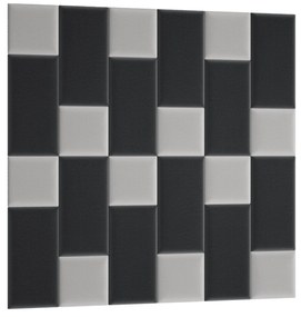 Set 24 čalouněných panelů Quadra 180x180 cm (světlešedá + tmavěšedá). 1051997