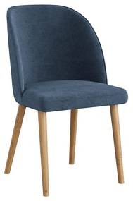 Čalouněná židle modrá s dřevěnými nohami R11 Olbia