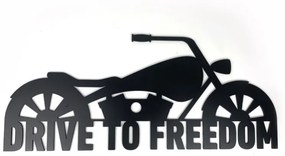 Dřevěná dekorace motorka Drive to Freedom černá