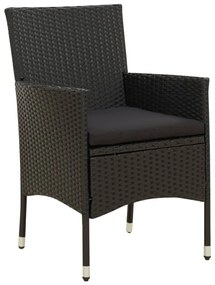 Zahradní židle s poduškami 2 ks polyratan černé,  316681