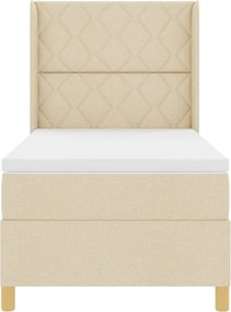 Postel s boxspringem s čelo Krémová 100 x 200 cm textil 3341887