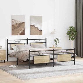 Kovový rám postele bez matrace dub sonoma 180 x 200 cm 3325098