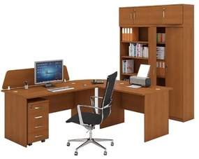 Sestava kancelářského nábytku MIRELLI A+, typ A, nástavba, třešeň