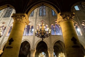 DIMEX | Samolepicí vliesová fototapeta na zeď Katedrála, Paříž MA-5-0991 | 375 x 250 cm | béžová, hnědá