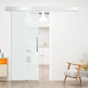 HOMCOM Skleněné posuvné dveře komplet posuvné dveře, pokojové dveře s madlem, jednostranně satinované, 2050x900mm| Aosom