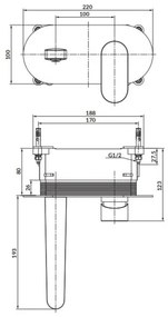 Cersanit S951-330-Umyvadlová baterie pro podomítkovou instalaci CREA lesk. chrom