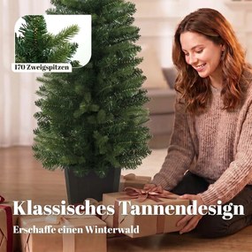 HOMCOM Sada 2 umělých vánočních stromků, 120 cm, jedle jako vstupní prostor s 170 větvemi, základ květináče, zelený