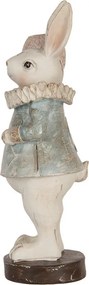 Dekorace figurka svícen králík v modrém kabátku - 11*10*29 cm