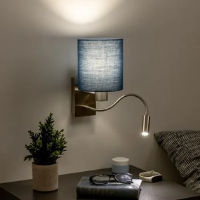 Brilagi - LED Nástěnná lampa NUBILA 1xE27/25W/230V+ LED/3W chrom/tmavě modrá