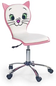 HALMAR KITTY 2 dětská židle bílá/růžová