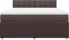 Box spring postel s matrací tmavě hnědá 180x200 cm textil 3287538