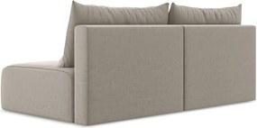 Taupe sametová rozkládací/s úložným prostorem pohovka 216 cm Kalena – Makamii