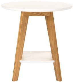 Bílý konferenční stolek Woodman Kensal 55 cm s dubovou podnoží