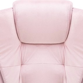 vidaXL Masážní kancelářská židle samet [20572] Barva: Růžová